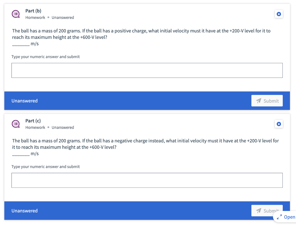 Solved A charged ball is fired straight up, starting from a | Chegg.com