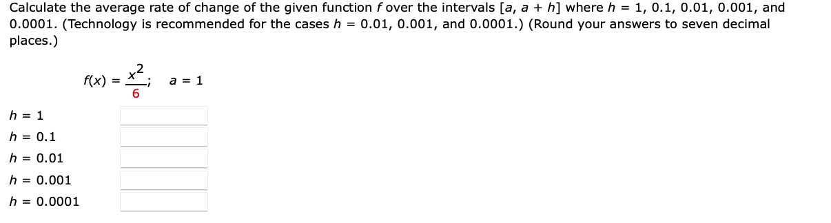 Solved Calculate the average rate of change of the given | Chegg.com