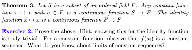 Solved Theorem 3 Let S Be A Subset Of An Ordered Field F