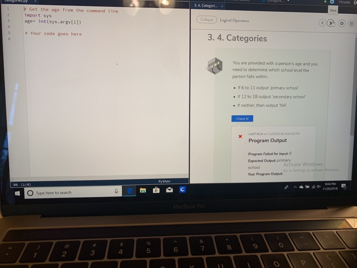 Solved 3. 4 Categorl p Get the age from the command Line | Chegg.com