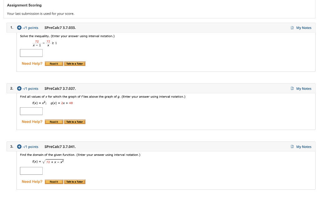 Solved Assignment Scoring Your last submission is used for | Chegg.com
