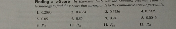 Solved Finding a z-Score In Exercises 1-16, use the Standara | Chegg.com