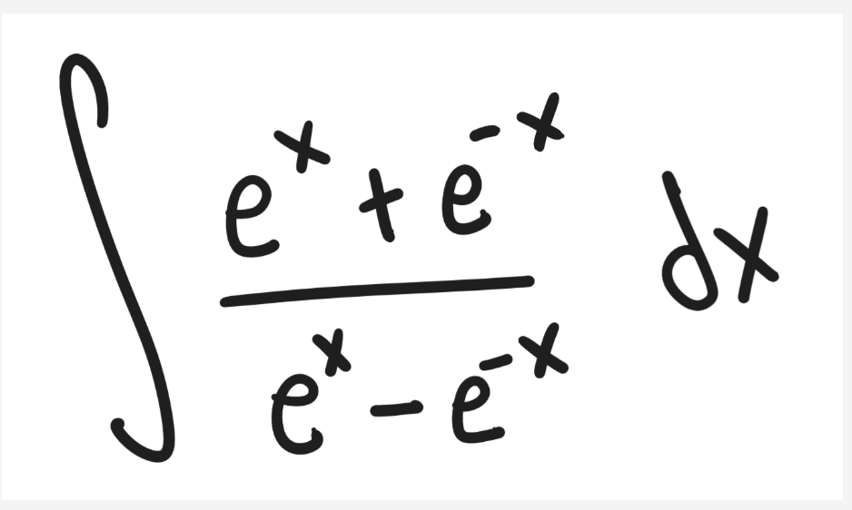 Solved ∫ex−e−xex+e−xdx | Chegg.com