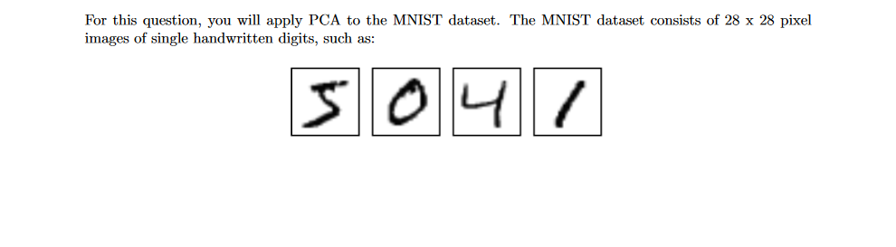 For this question, you will apply PCA to the MNIST | Chegg.com