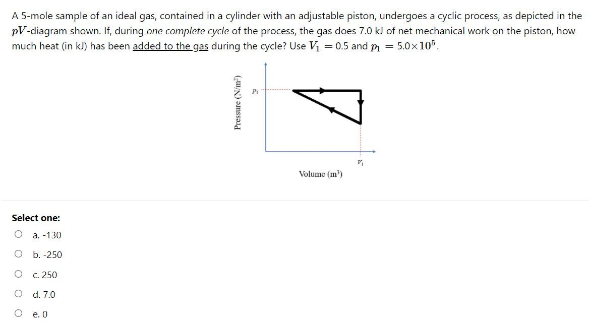 Solved A 5-mole sample of an ideal gas, contained in a | Chegg.com