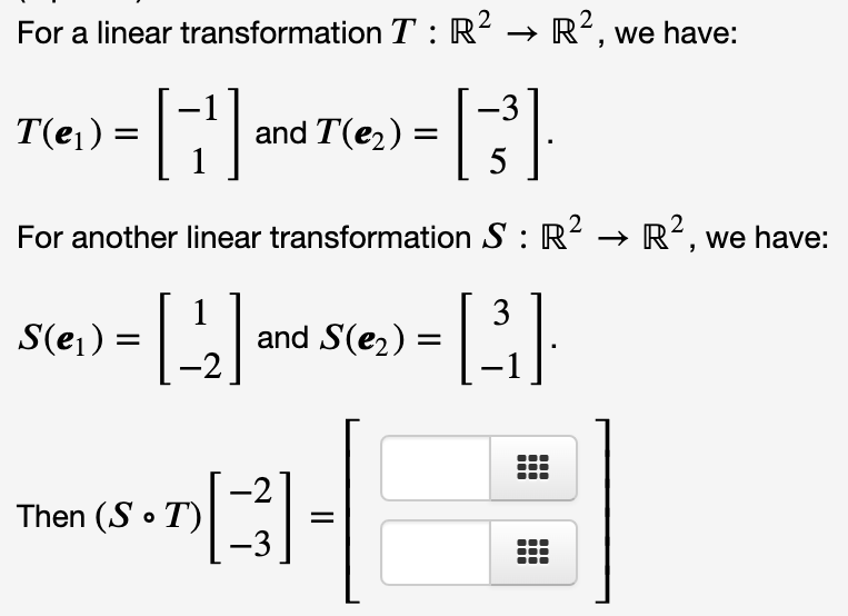 For a linear transformation T:R^(2)->R^(2), we | Chegg.com