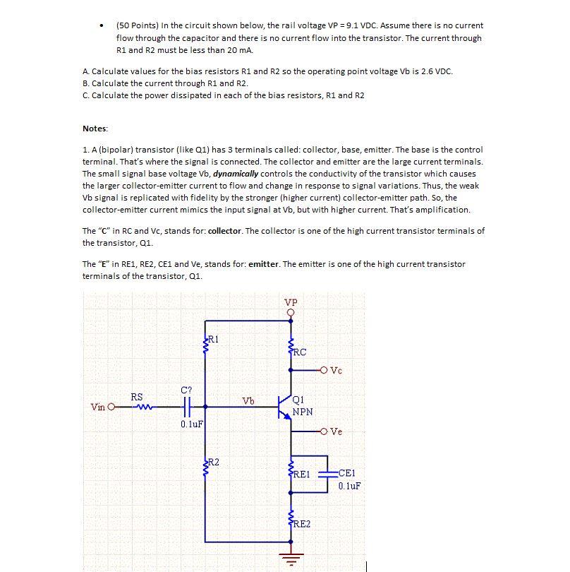 Solved (50 Points) in the circuit shown below, the rail | Chegg.com