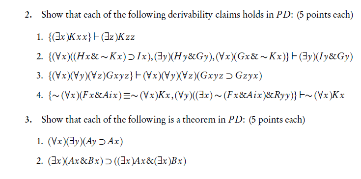 Solved 2. Show that each of the following derivability | Chegg.com
