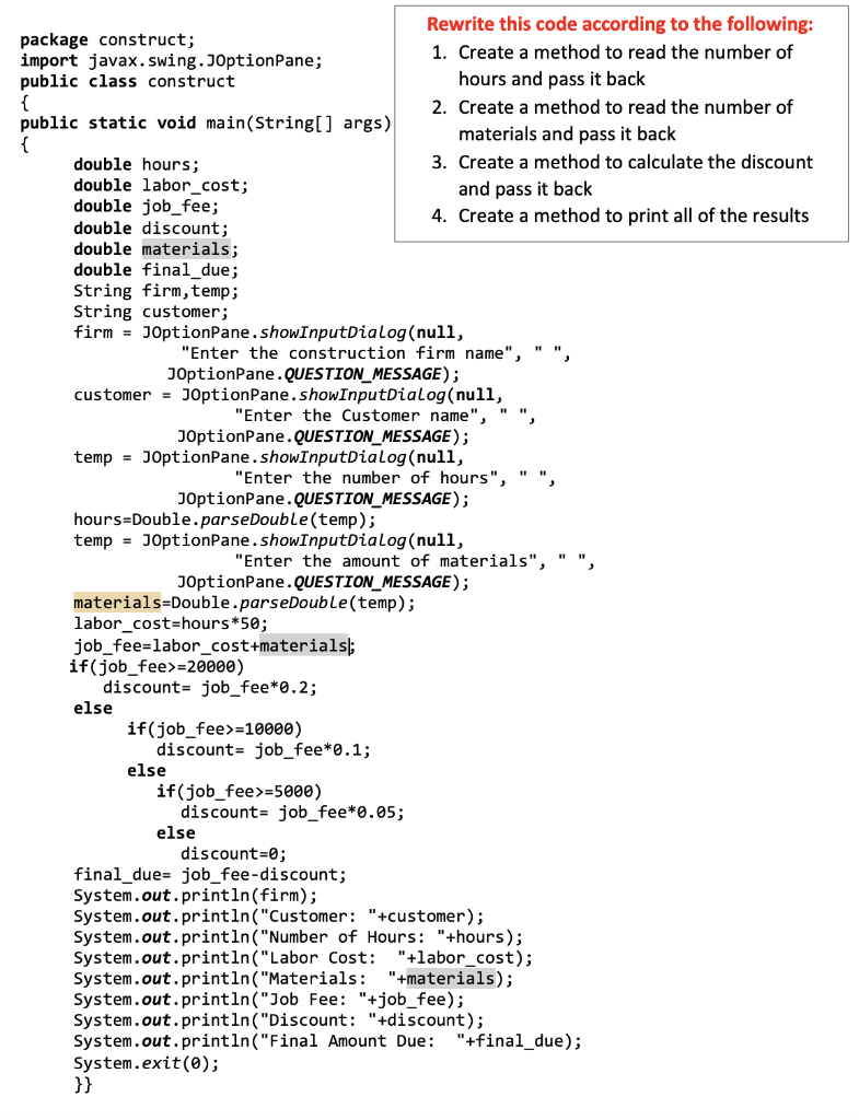 Solved package construct; import | Chegg.com