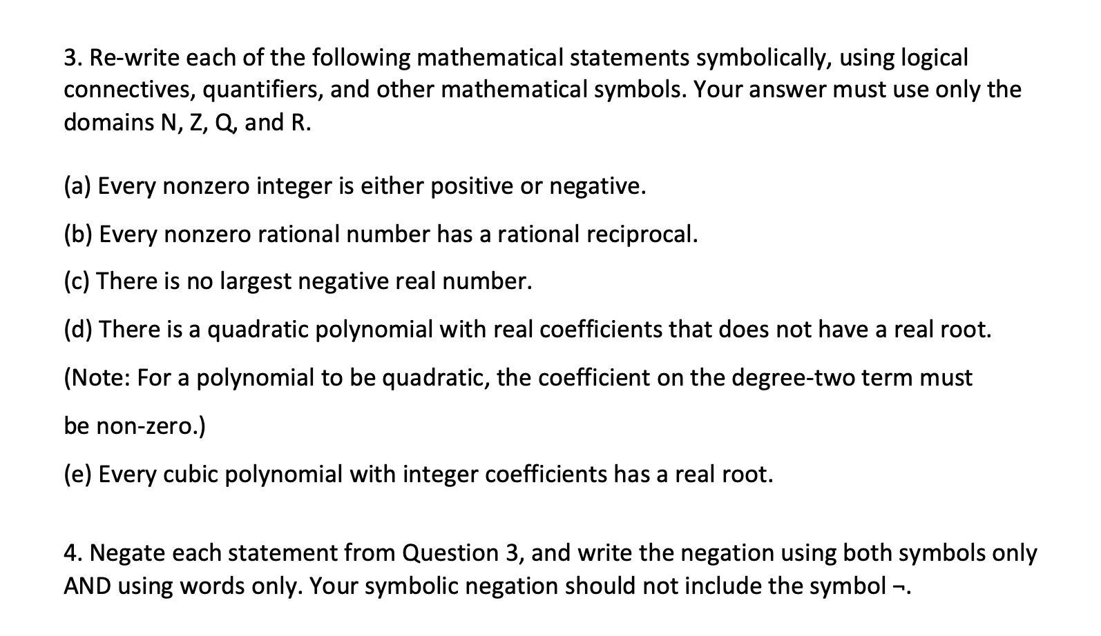 Solved 3. Re-write each of the following mathematical | Chegg.com