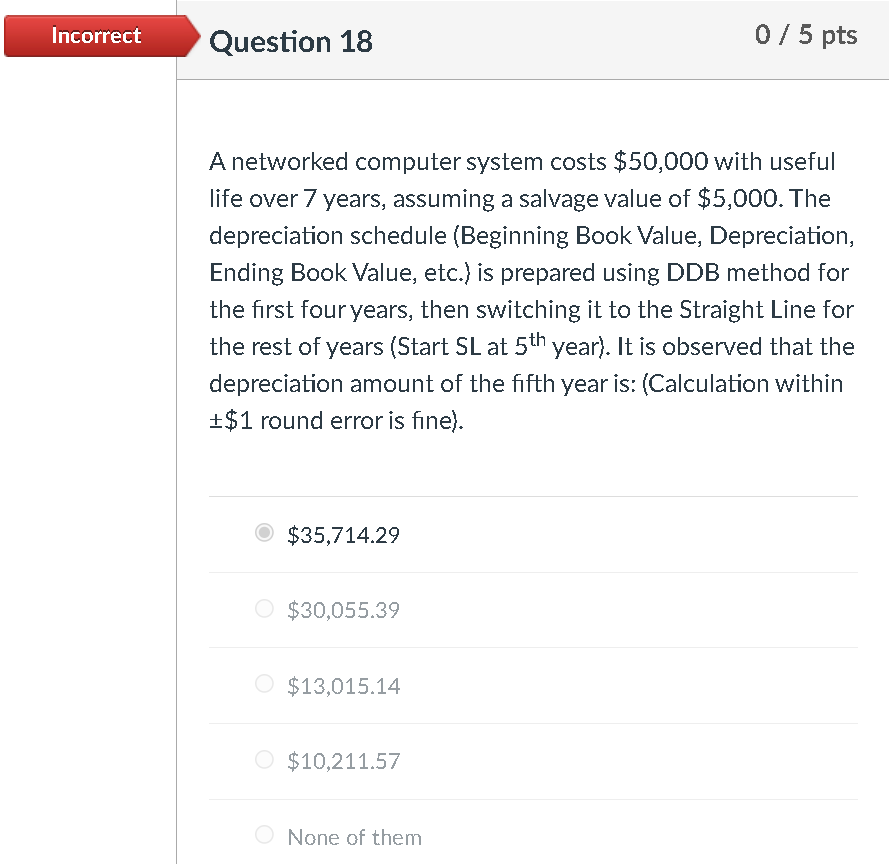 Solved Incorrect Question 18 0 / 5 pts A networked computer | Chegg.com