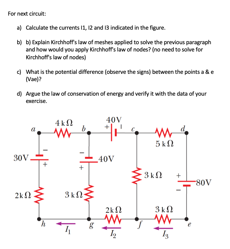 Solved For next circuit: a) Calculate the currents 11, 12 | Chegg.com
