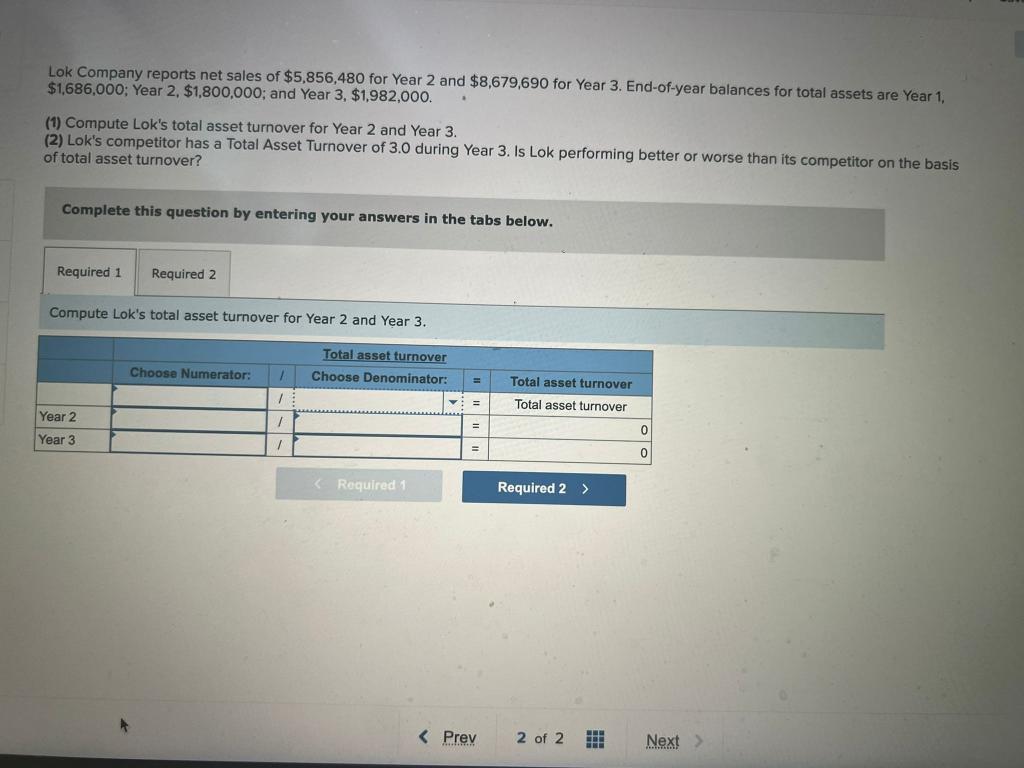 Solved Lok Company reports net sales of $5,856,480 for Year | Chegg.com
