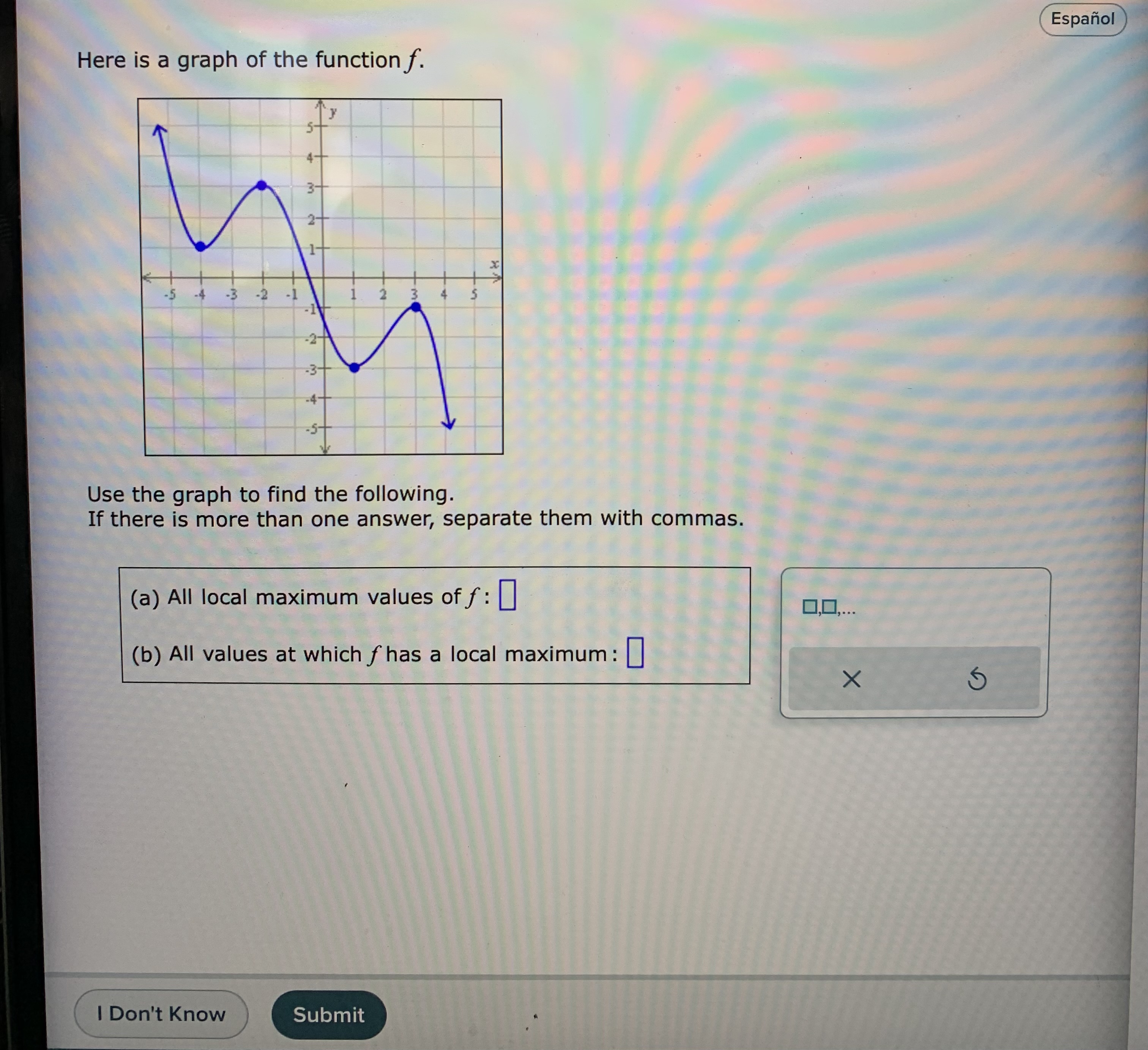 Solved Here is a graph of the function f. Use the graph to | Chegg.com