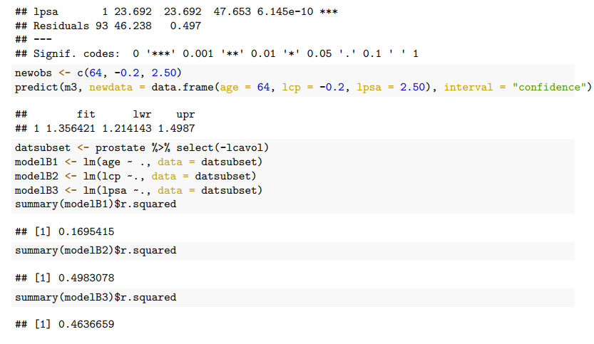 The dataset prostate comes from a study of 97 men | Chegg.com