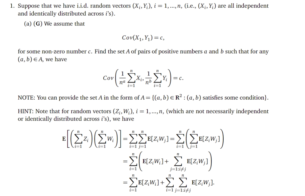 Solved Suppose that we have i.i.d. random vectors | Chegg.com