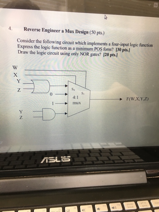 Solved 4. Reverse Engineer a Mux Design (50 pts.) Consider | Chegg.com