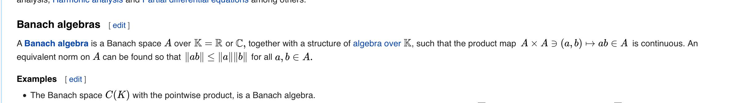Solved Banach algebras [edit] A Banach algebra is a Banach | Chegg.com