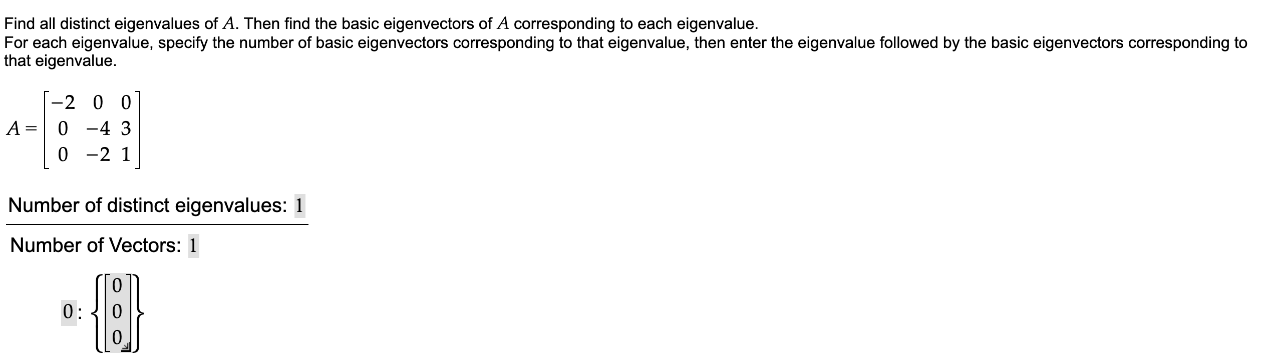 Solved Find all distinct eigenvalues of A. Then find the | Chegg.com