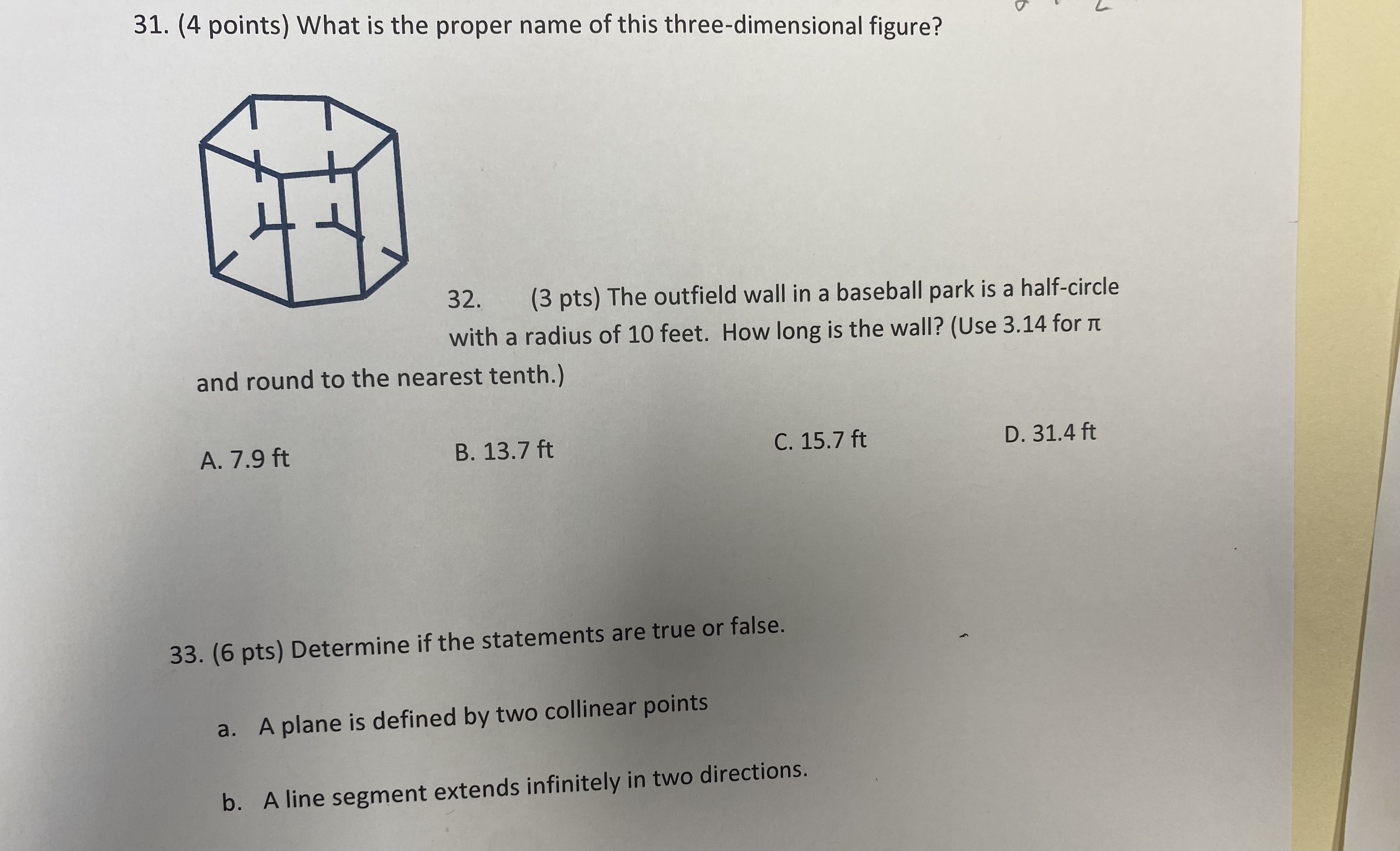 Solved what is the proper name of this three-dimensional | Chegg.com