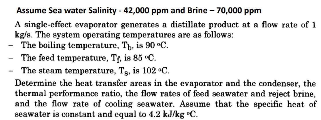 Solved Assume Sea water Salinity −42,000ppm and Brine | Chegg.com