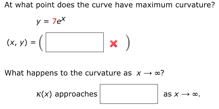 Solved At what point does the curve have maximum curvature? | Chegg.com