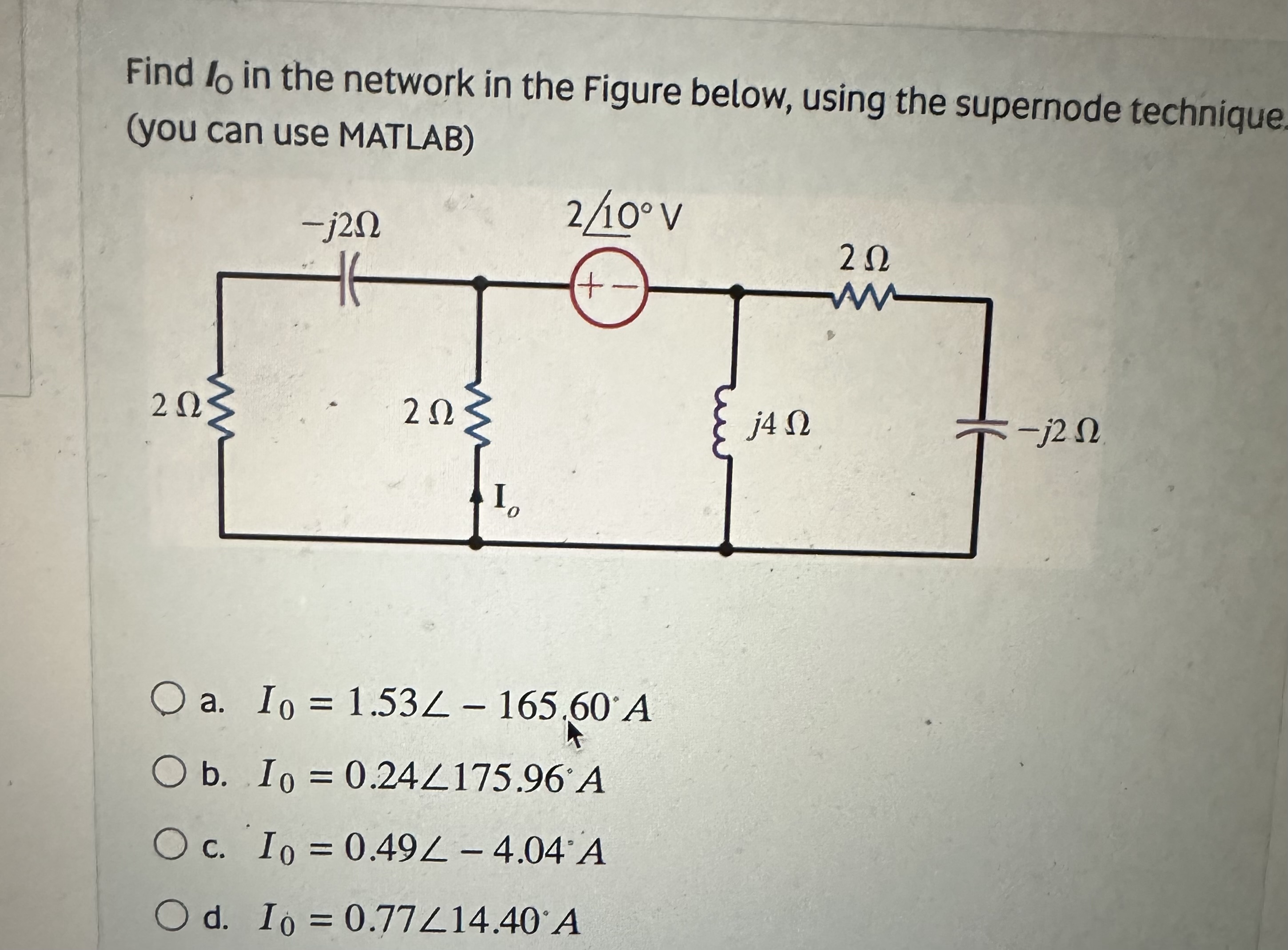 Solved Find I_(0) in the network in the Figure below, using | Chegg.com