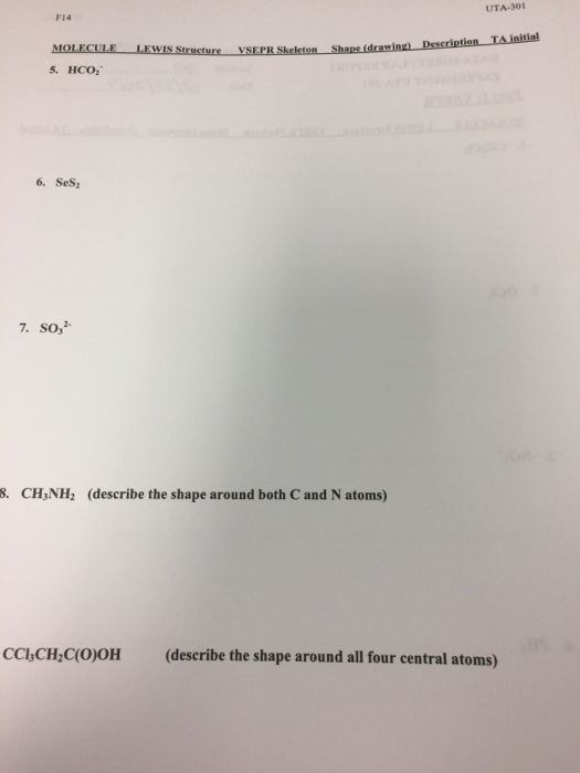 Solved 1. CH2CL 2. OCI 3. NO2 4. PH3 ructure VSEPR skeleton | Chegg.com