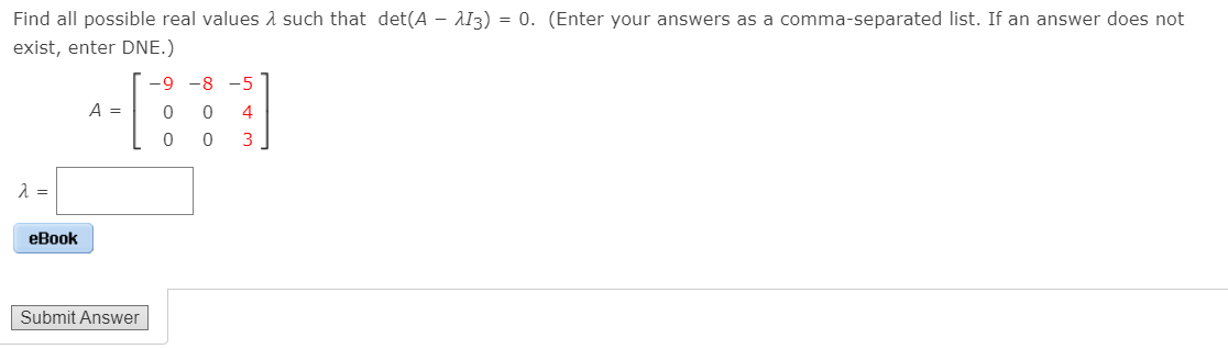 Solved Find all possible real values λ such that | Chegg.com