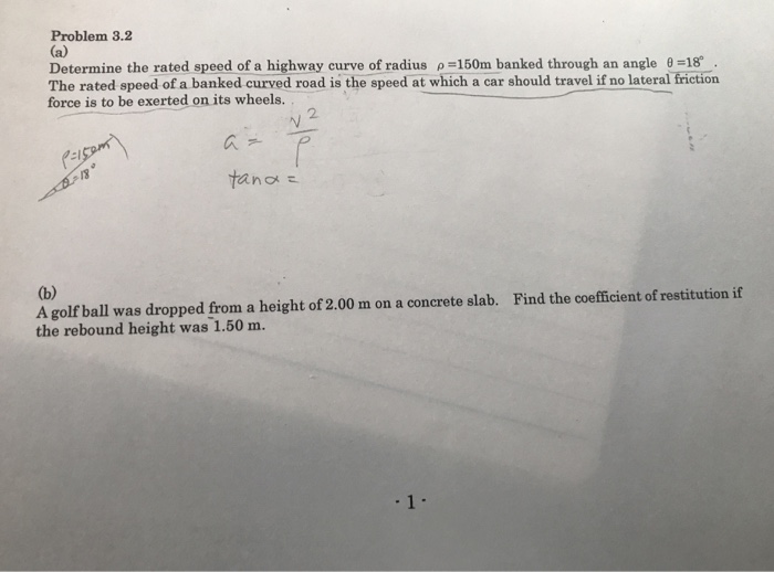Solved determine the rated speed of a highway curve of | Chegg.com
