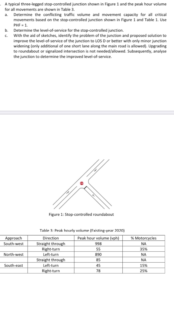 Solved a. A typical three-legged stop-controlled junction | Chegg.com