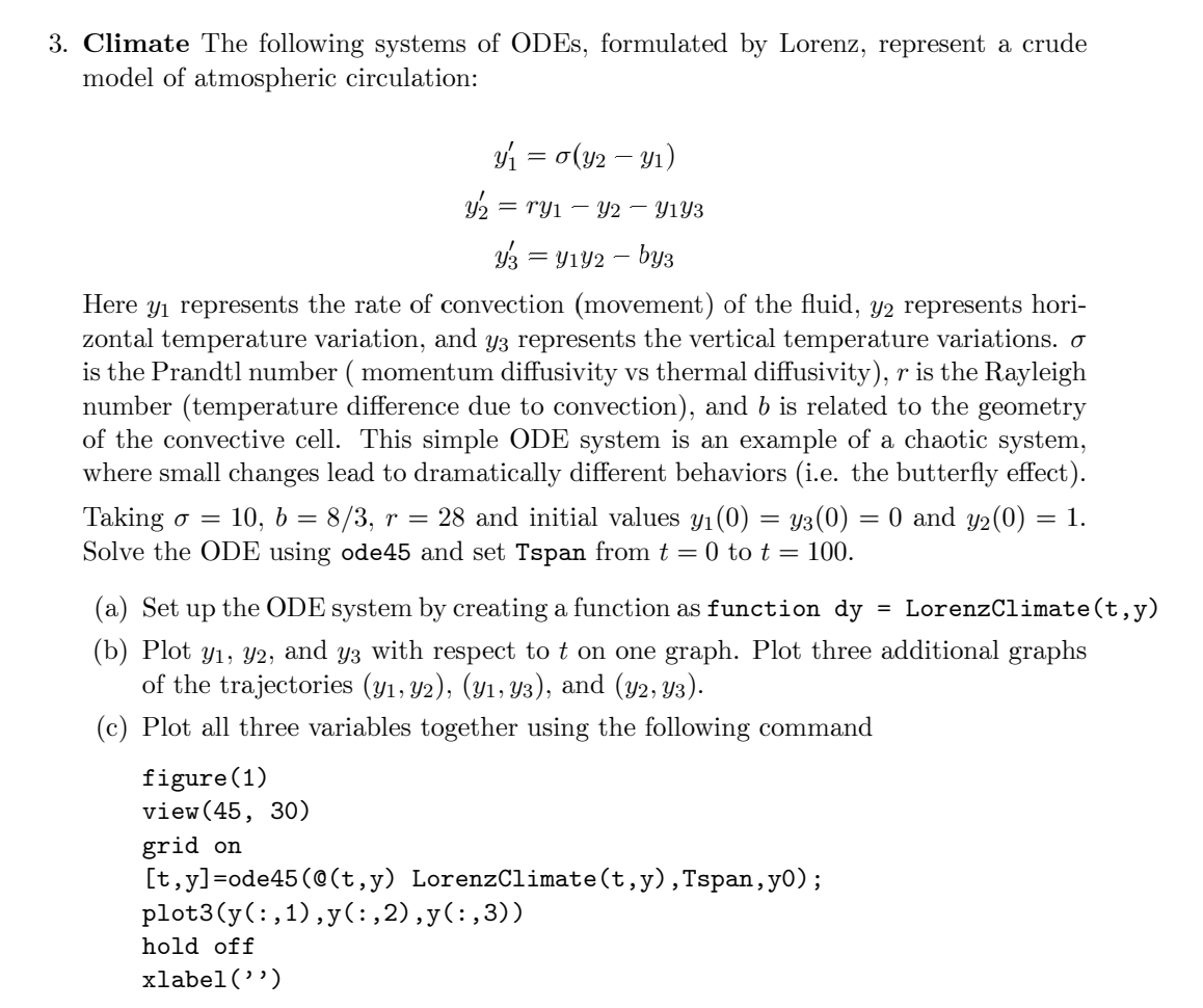 Solved by an EXPERT Climate The following systems of ﻿ODEs, formulated by | Chegg.com