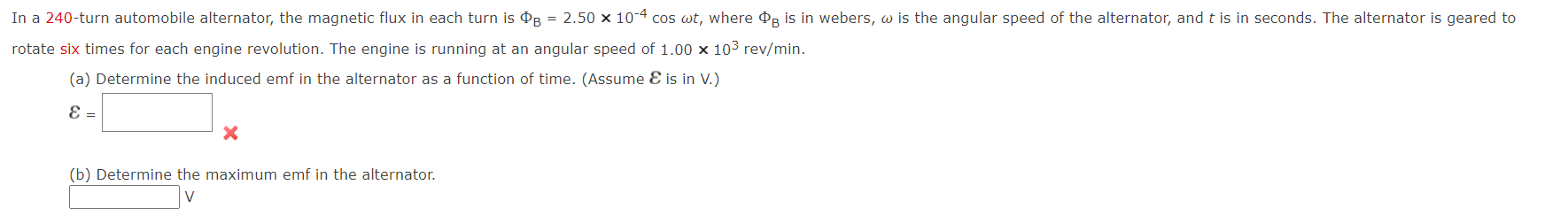 Solved In a 240-turn automobile alternator, the magnetic | Chegg.com