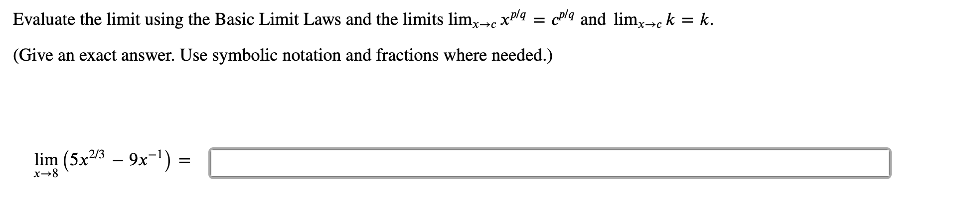 Solved Evaluate the limit using the Basic Limit Laws and the | Chegg.com