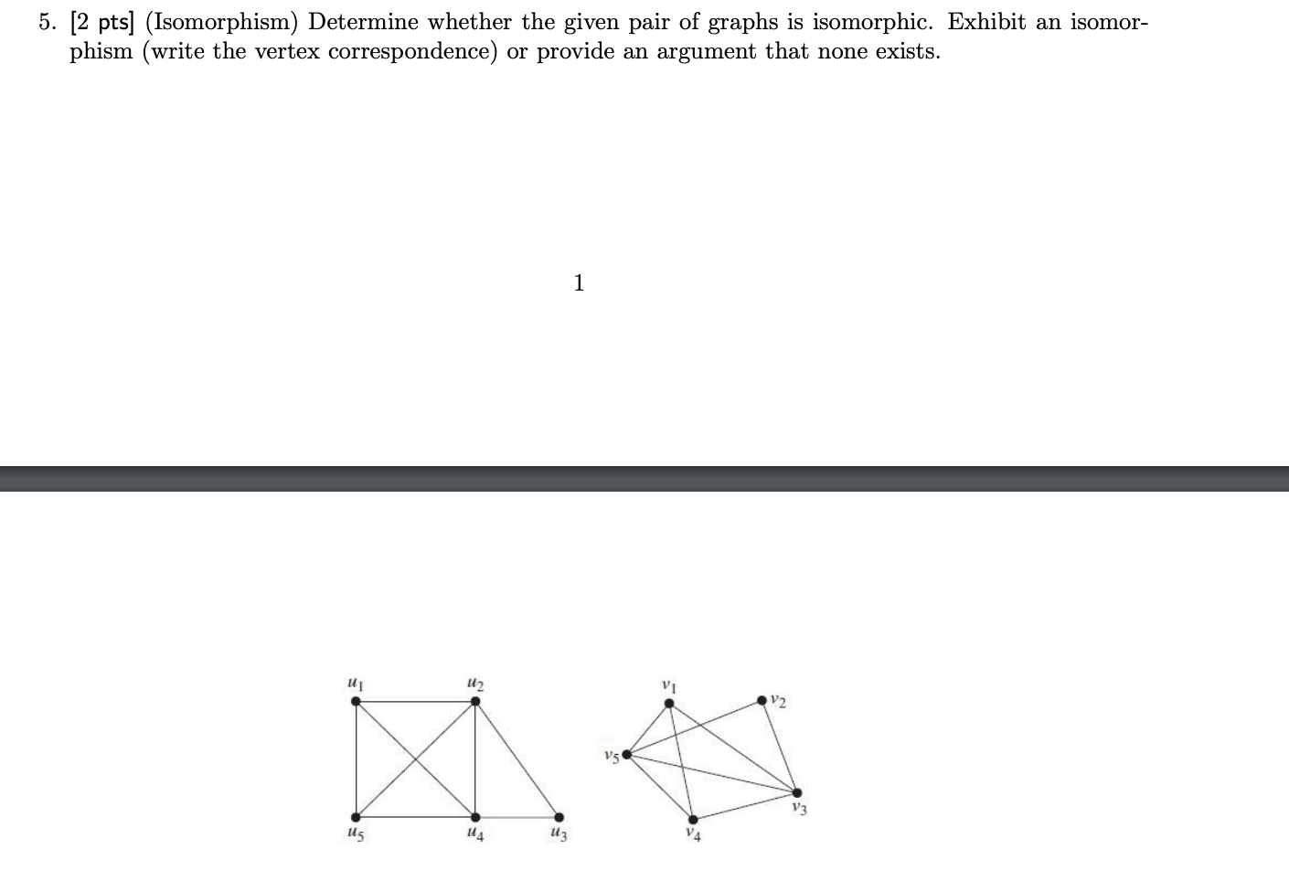 Solved 5. (2 pts] (Isomorphism) Determine whether the given | Chegg.com