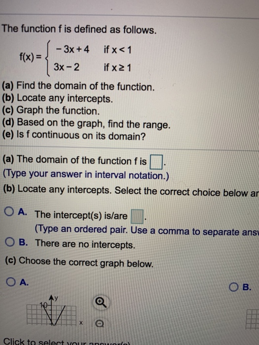 Solved The function f is defined as follows. fx)-3x+4 if x | Chegg.com
