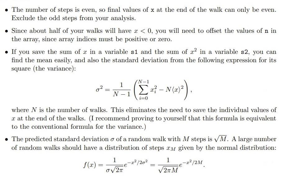 Solved The random walk plays an important role in physics. A | Chegg.com