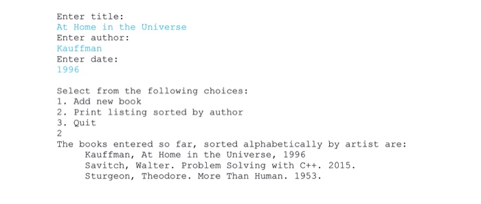 Solved In this project you are to create a database of books | Chegg.com
