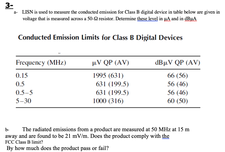Solved 3- 3- a- LISN is used to measure the conducted | Chegg.com