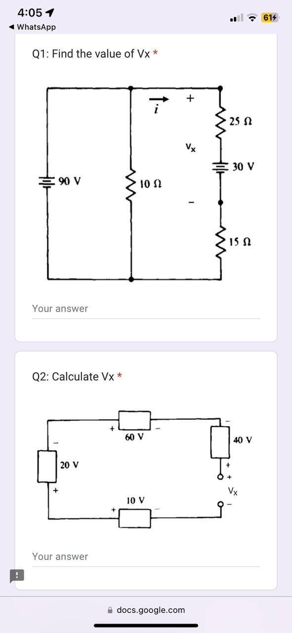 Solved Q1: Find the value of Vx * Your answer Q2: Calculate | Chegg.com
