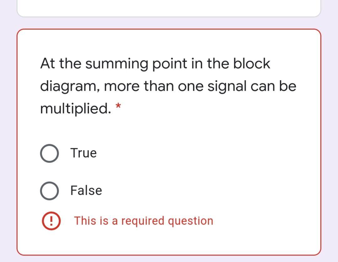 Solved At the summing point in the block diagram, more than | Chegg.com