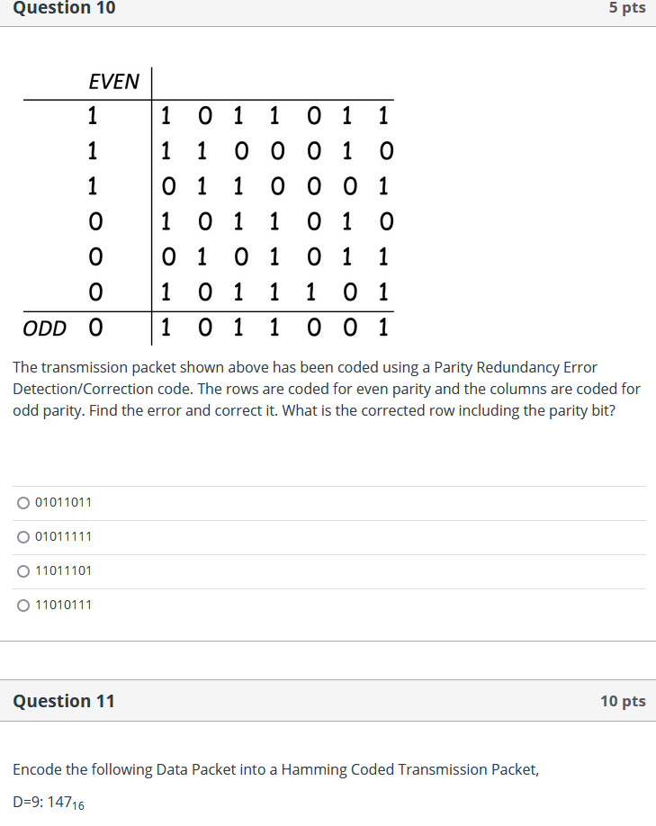 Solved The transmission packet shown above has been coded | Chegg.com