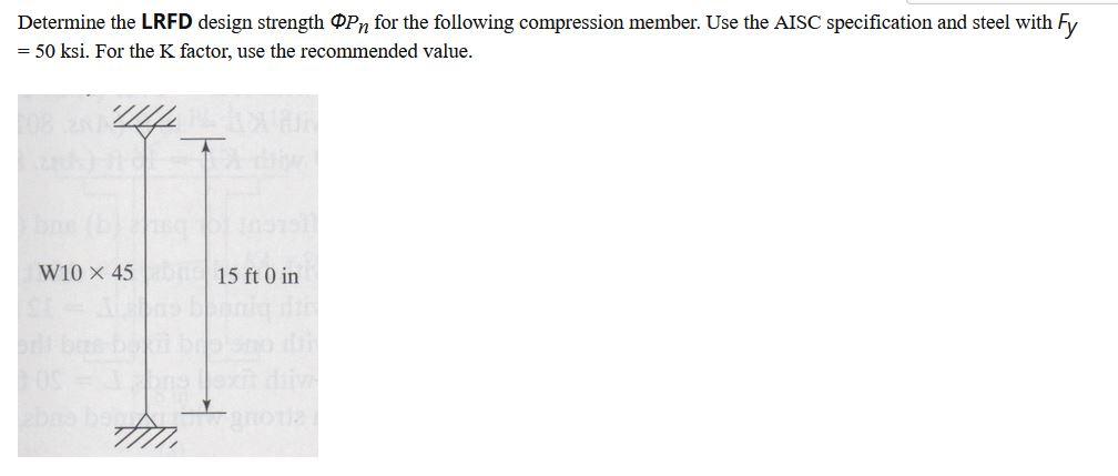 Solved Determine the LRFD design strength QPn for the | Chegg.com