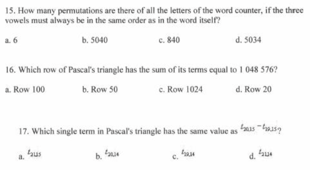 Solved 15. How many permutations are there of all the | Chegg.com