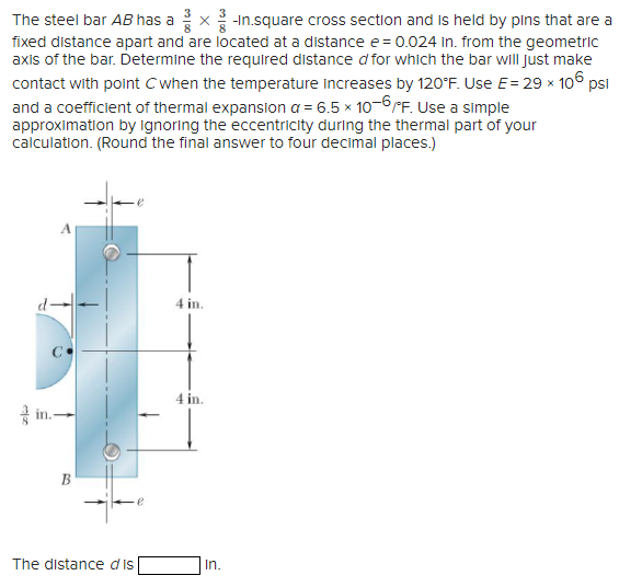 Solved The steel bar AB ﻿has a 38×38-In.square cross section | Chegg.com
