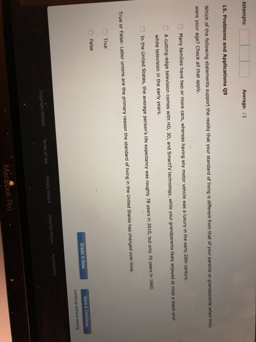 Solved Attempts: Average: /2 15. Problems and Applications | Chegg.com
