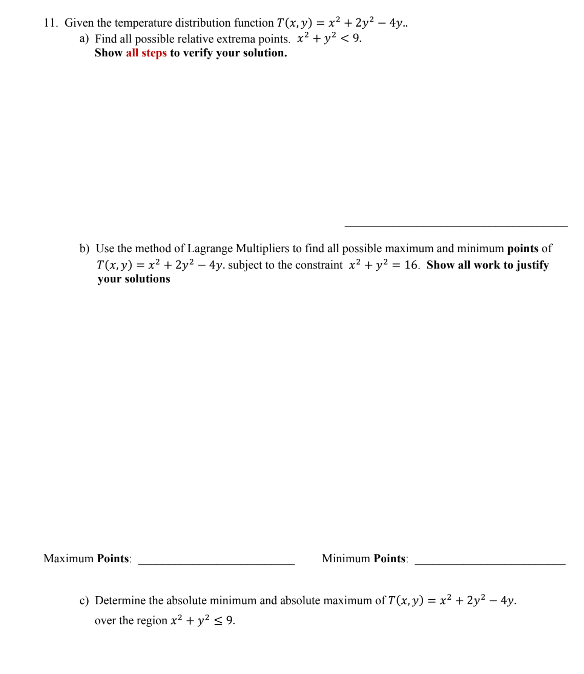 Solved Given the temperature distribution function | Chegg.com