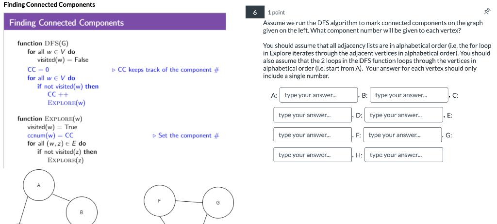 Finding Connected Components 6 Finding Connected | Chegg.com