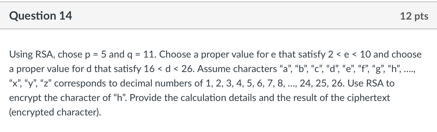 Solved Question 14 12 pts