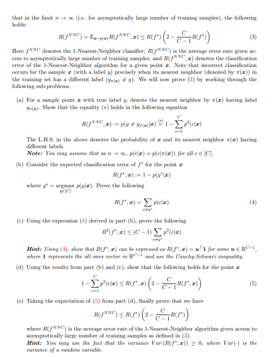 Solved We consider the 1-Nearest-Neighbor classifier for | Chegg.com